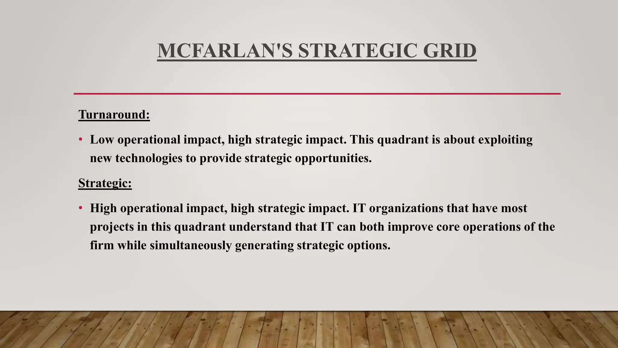Mc farlan's strategic grid | PPTX