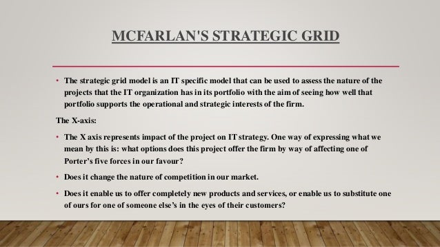 Mc farlan's strategic grid