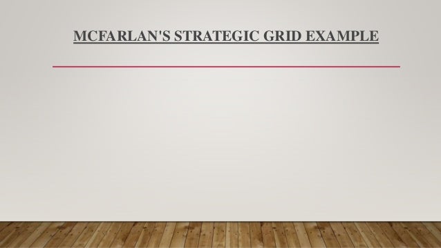 Mc farlan's strategic grid