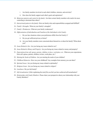 Family Assessment Tools: Family Interview Schedule | PDF