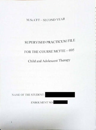 IGNOU Sample Practical File for MCFTE005 Child and Adolescent ...