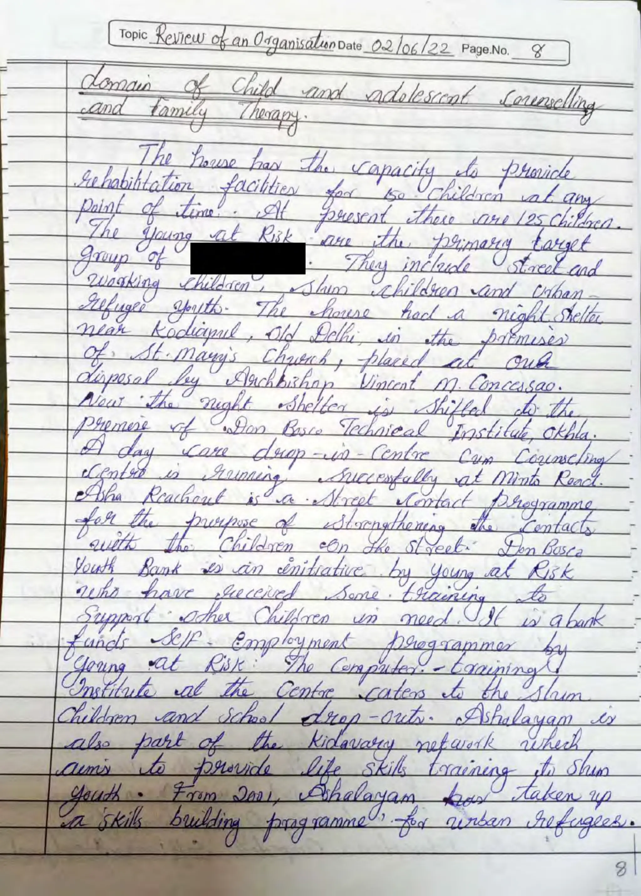 IGNOU Sample Practical File for MCFTE005 Child and Adolescent ...