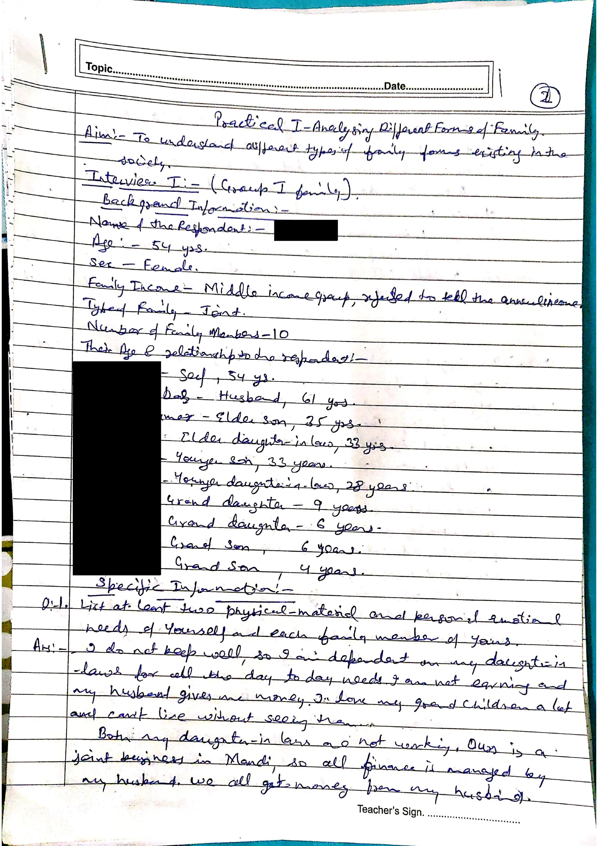 IGNOU Sample Practical File for MCFTL001 Human Development and Family ...