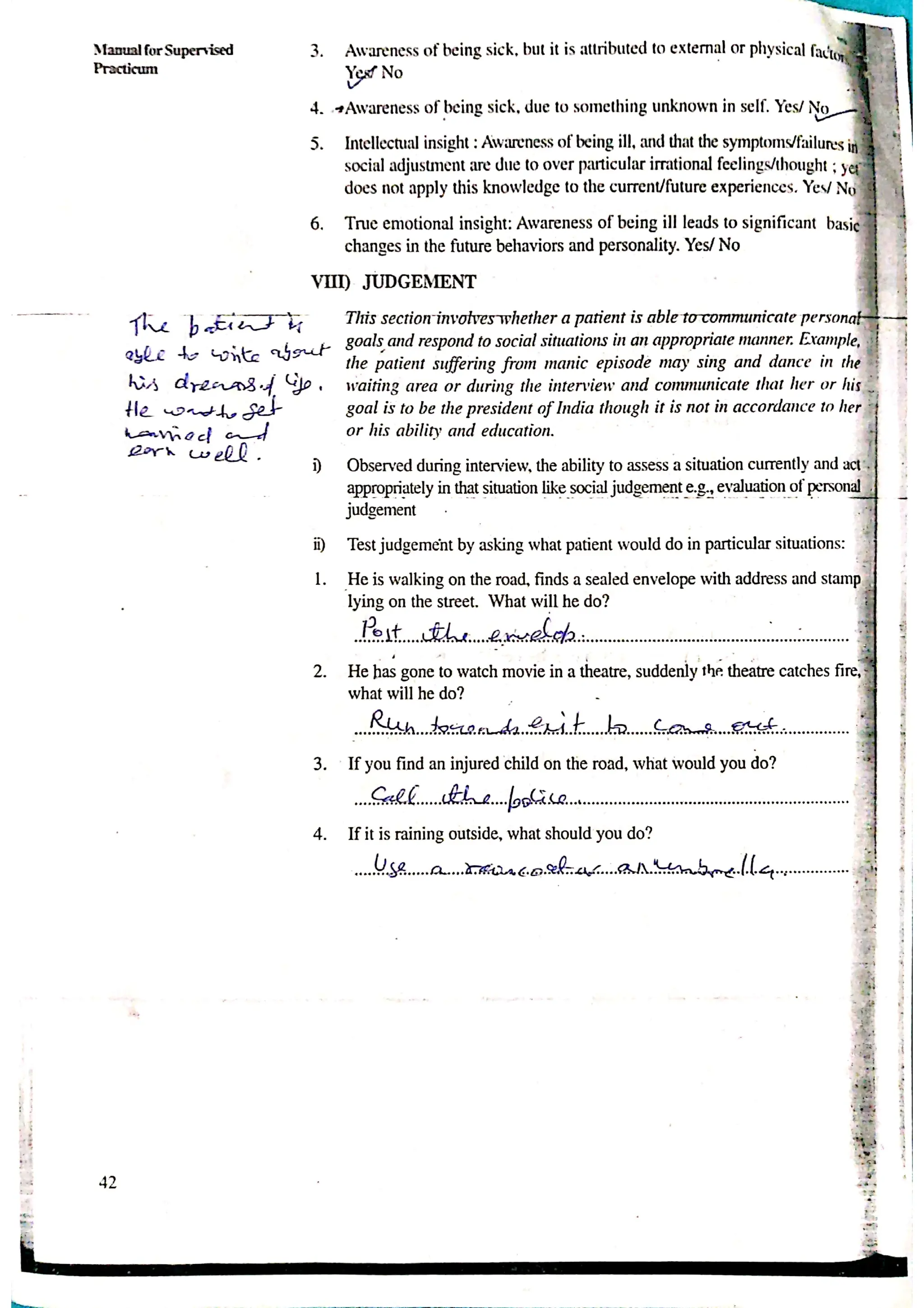 IGNOU Sample Practical File for MCFTL002 Mental Health and Disorders GN ...