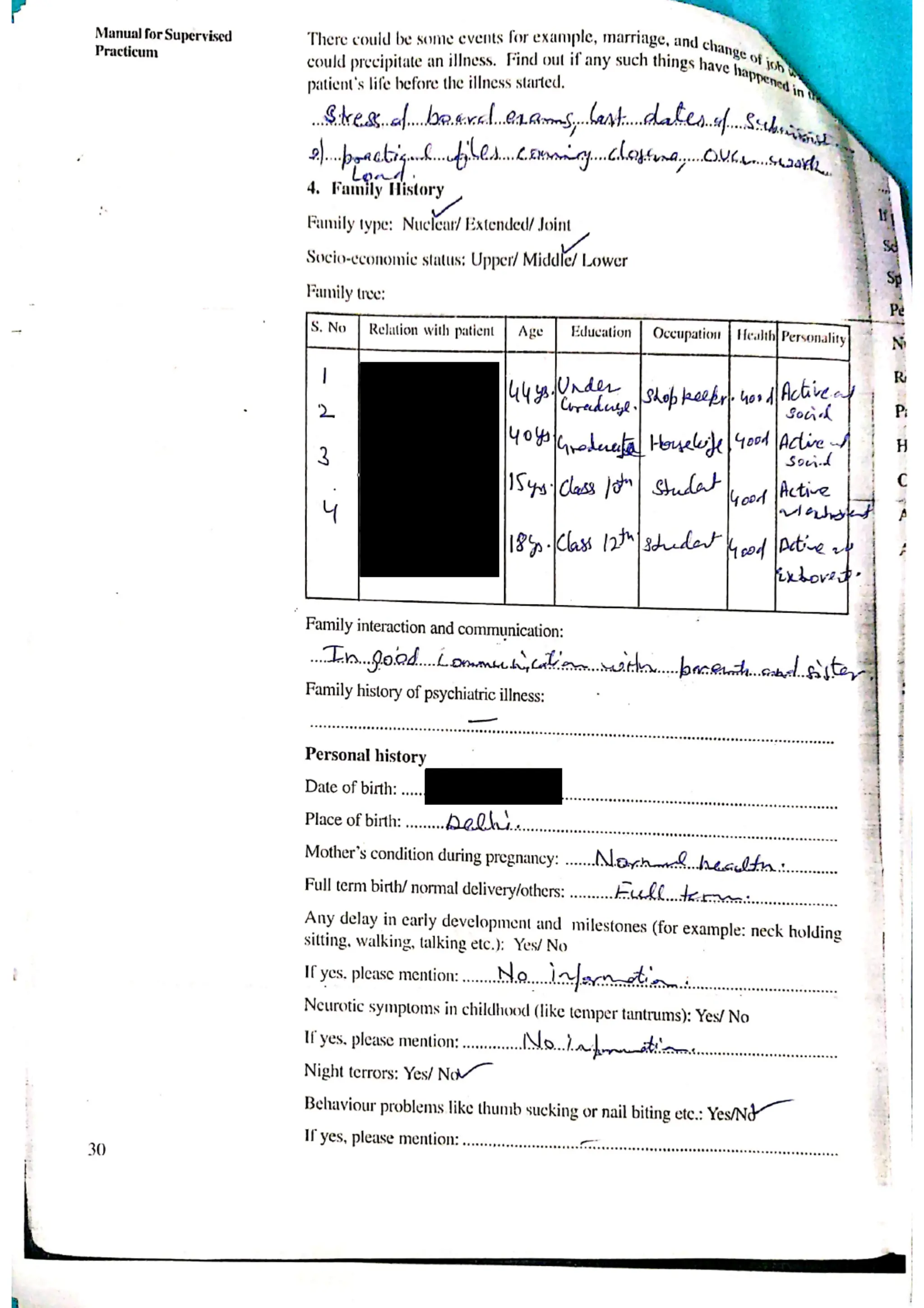 IGNOU Sample Practical File for MCFTL002 Mental Health and Disorders GN ...