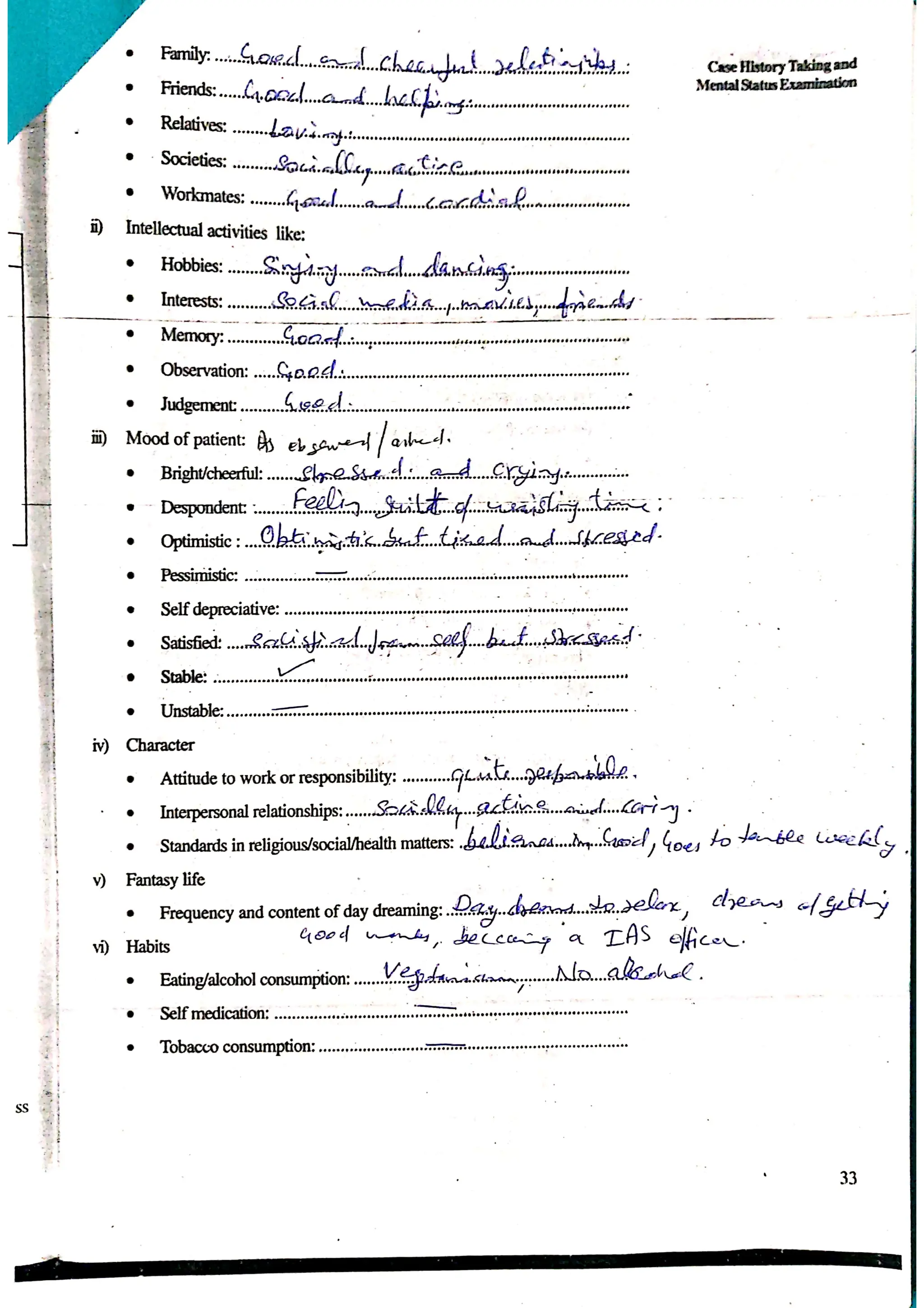 IGNOU Sample Practical File for MCFTL002 Mental Health and Disorders GN ...