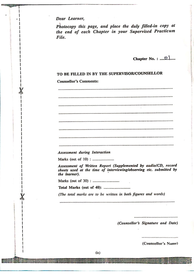 IGNOU Sample Practical File for MCFTL003 Counselling and Family Therapy ...