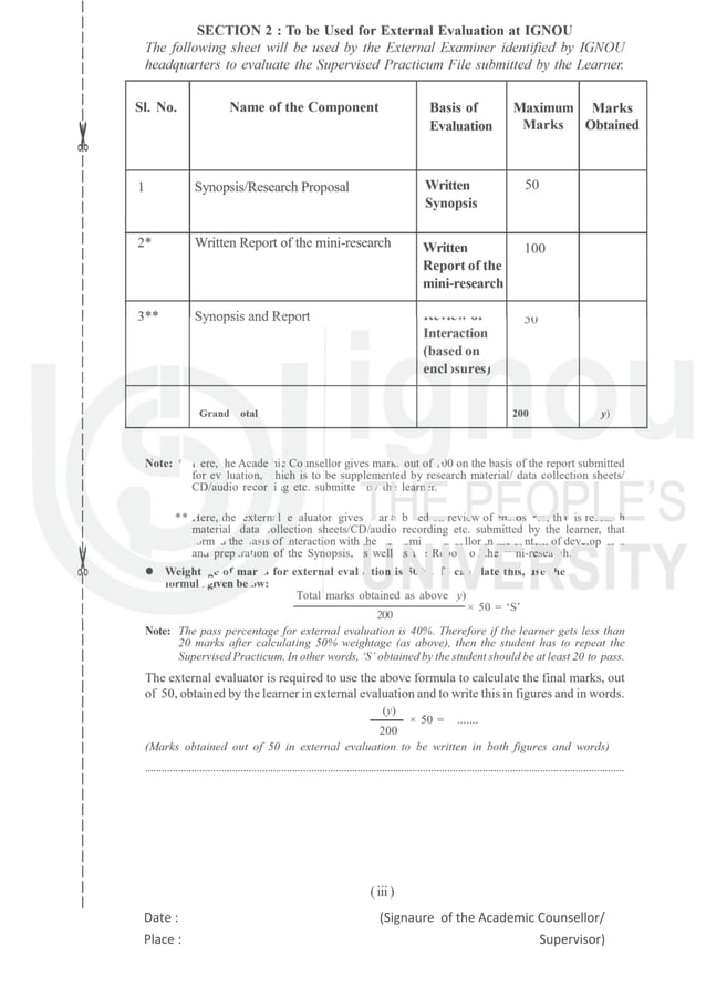 IGNOU Sample Practical File for MCFTL005 Mini Research PKS | PDF