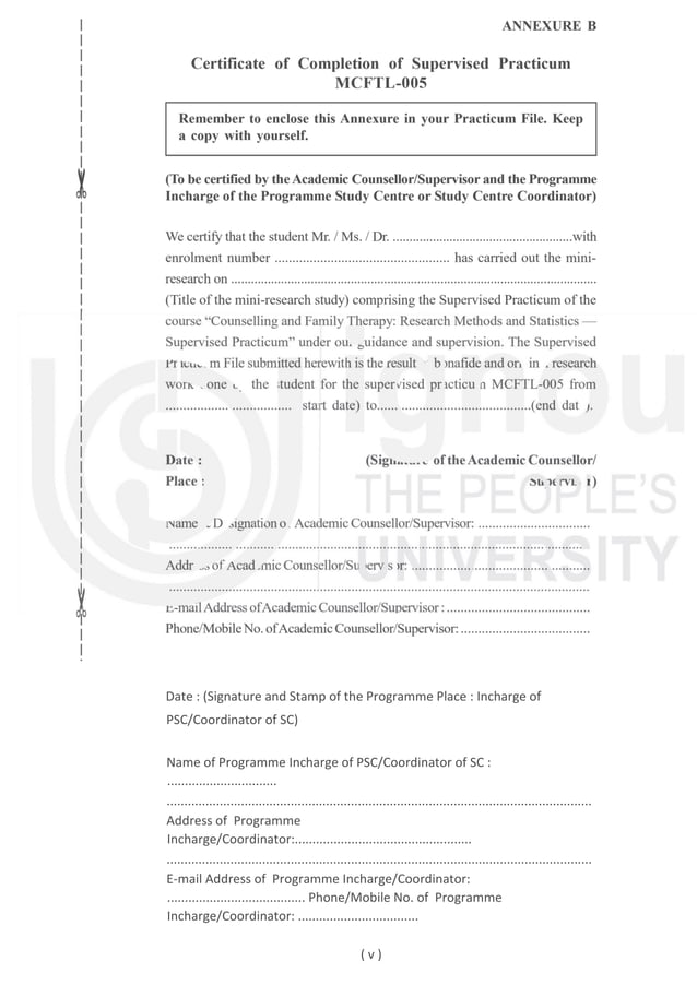 IGNOU Sample Practical File for MCFTL005 Mini Research PKS | PDF