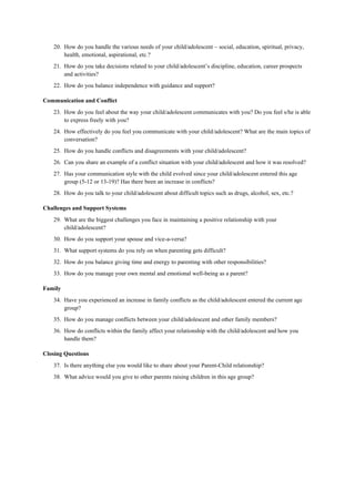 Family Assessment Tool: Interview Schedule to understand the various ...