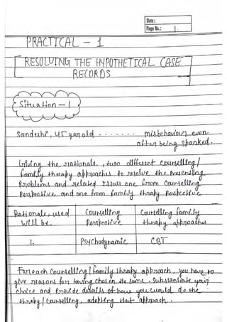 IGNOU Sample Practical File for MCFTL007 Counselling and Family Therapy ...