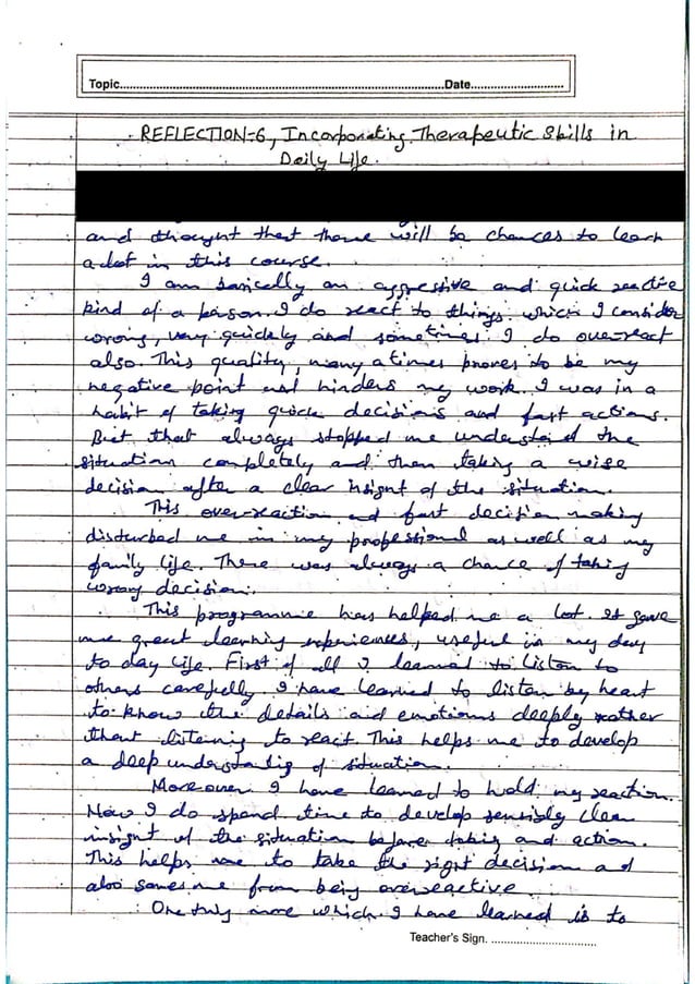 IGNOU Sample Practical File for MCFTL008 Reflective Journal | PDF