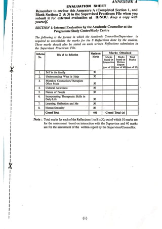 IGNOU Sample Practical File for MCFTL008 Reflective Journal | PDF