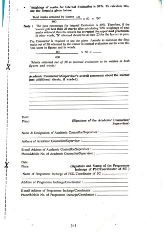 IGNOU Sample Practical File for MCFTL008 Reflective Journal | PDF