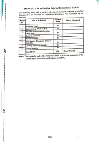 IGNOU Sample Practical File for MCFTL008 Reflective Journal | PDF