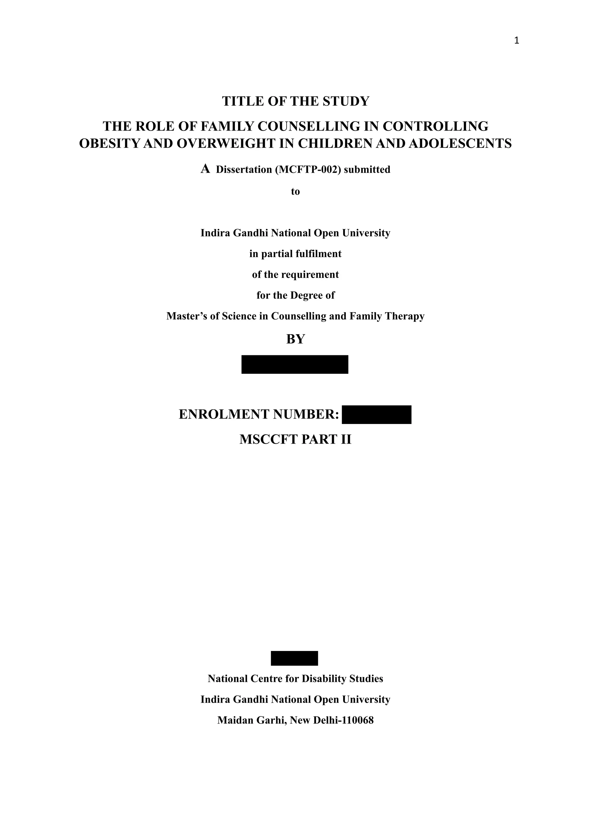 IGNOU Sample Dissertation File for MCFTP002 GB | PDF | Diabetes ...