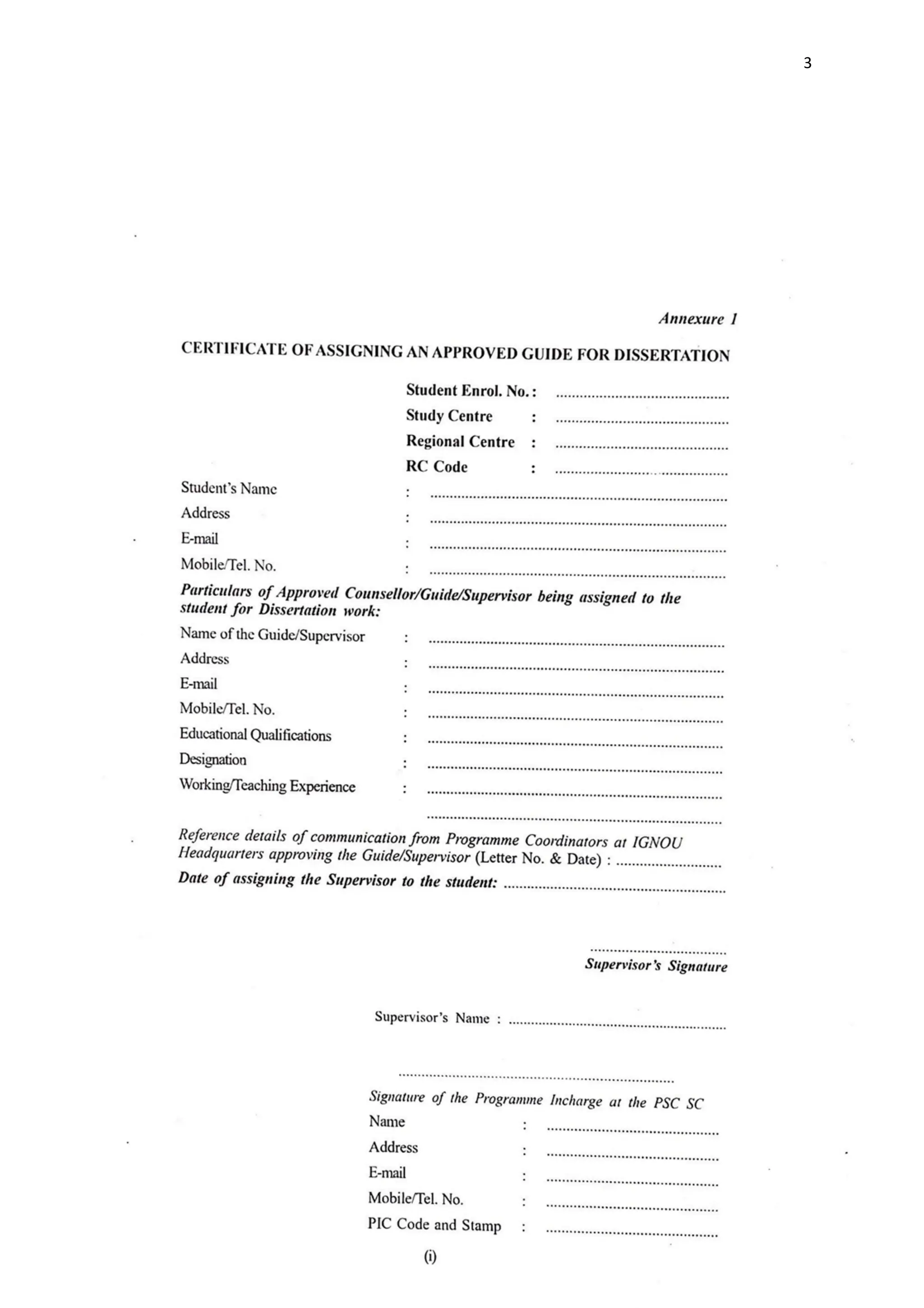 IGNOU Sample Dissertation File for MCFTP002 GB | PDF