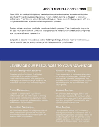 Michell Consulting Corporate Brochure | PDF | IT and Internet Support ...