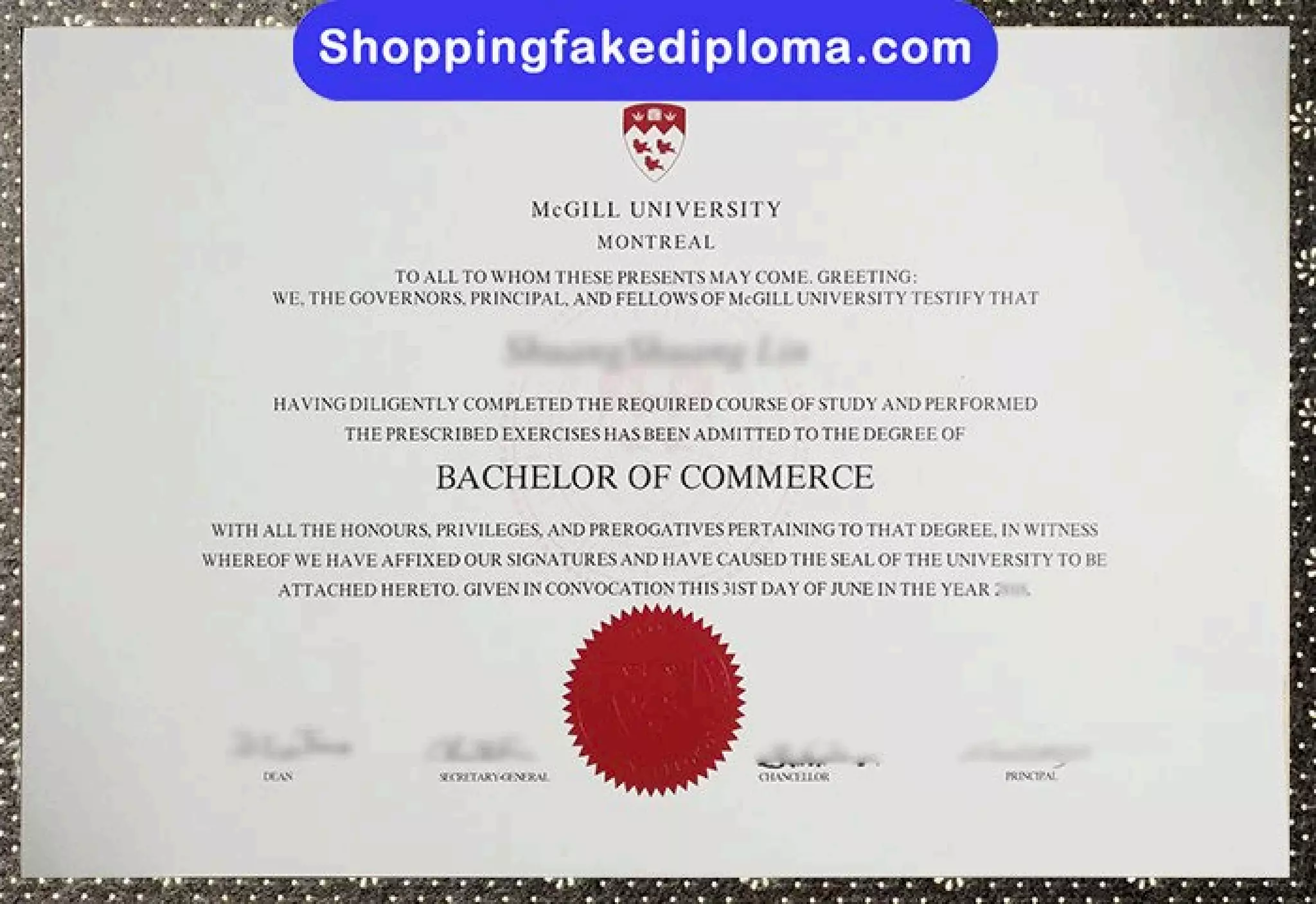 McGill University fake degree from shoppingfakediploma.com