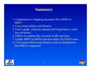 Converting between HDF4 and HDF5 | PPT