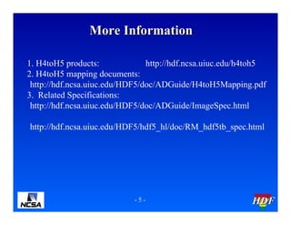 Converting between HDF4 and HDF5 | PPT