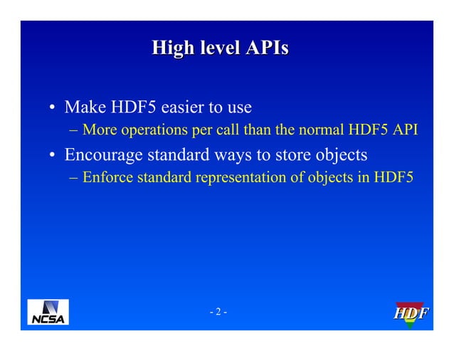 HDF5 High Level and Lite Libraries | PPT