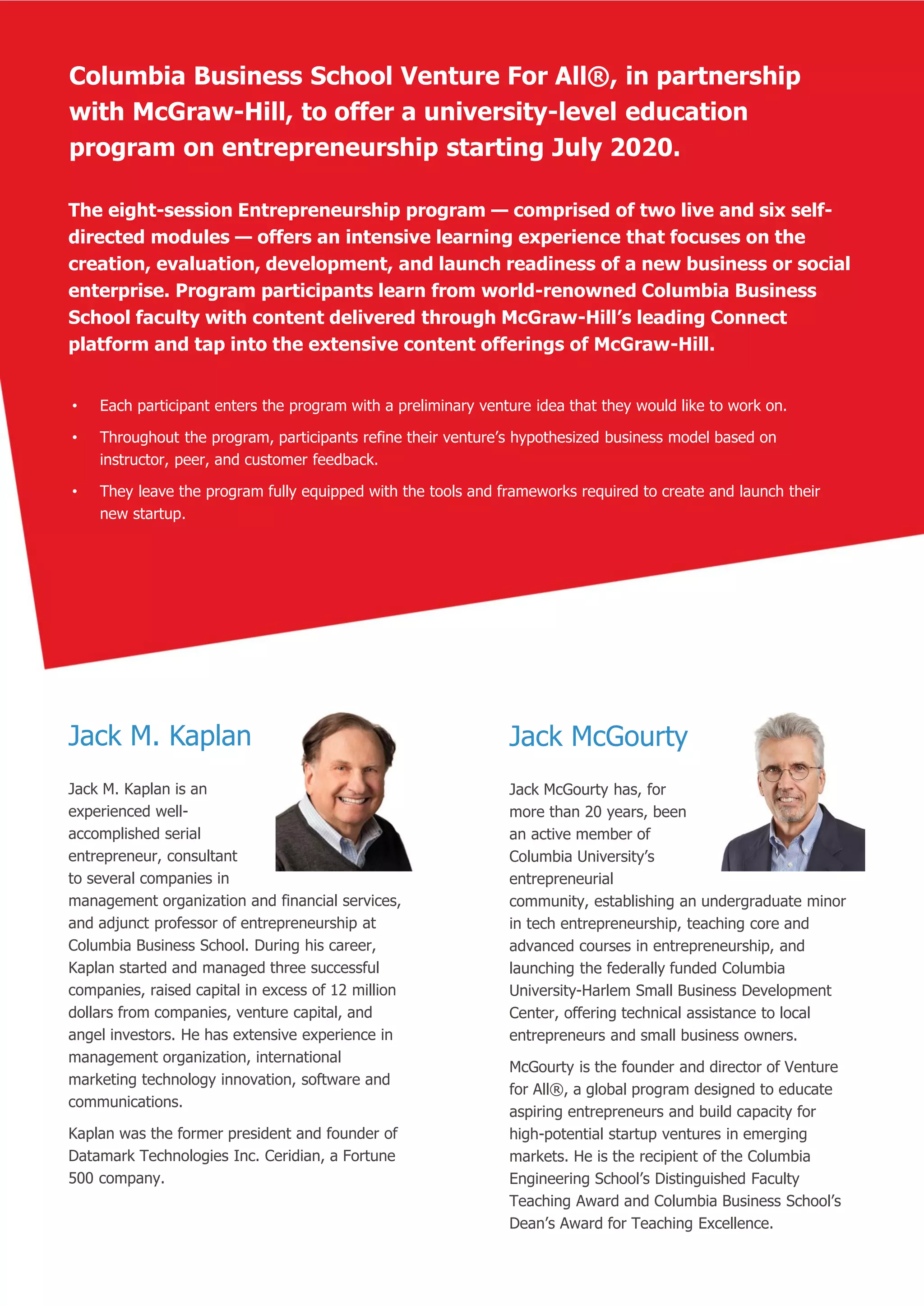 Course Entrepreneurship. McGraw hill & Columbia Business School | PDF