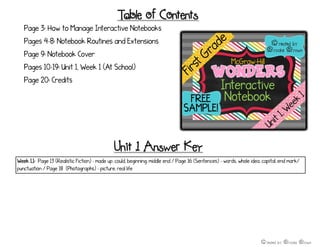 Mc grawhillwondersinteractivenotebookfreesample firstgrade | PDF