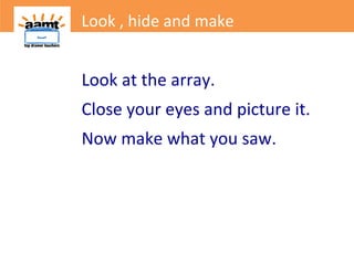 Top Drawer Teachers: Visualising an array | PPT