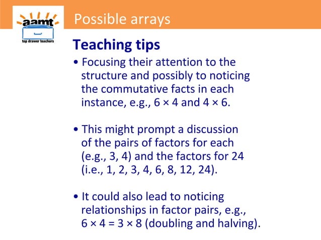 Top Drawer Teachers: Possible Arrays | PPT