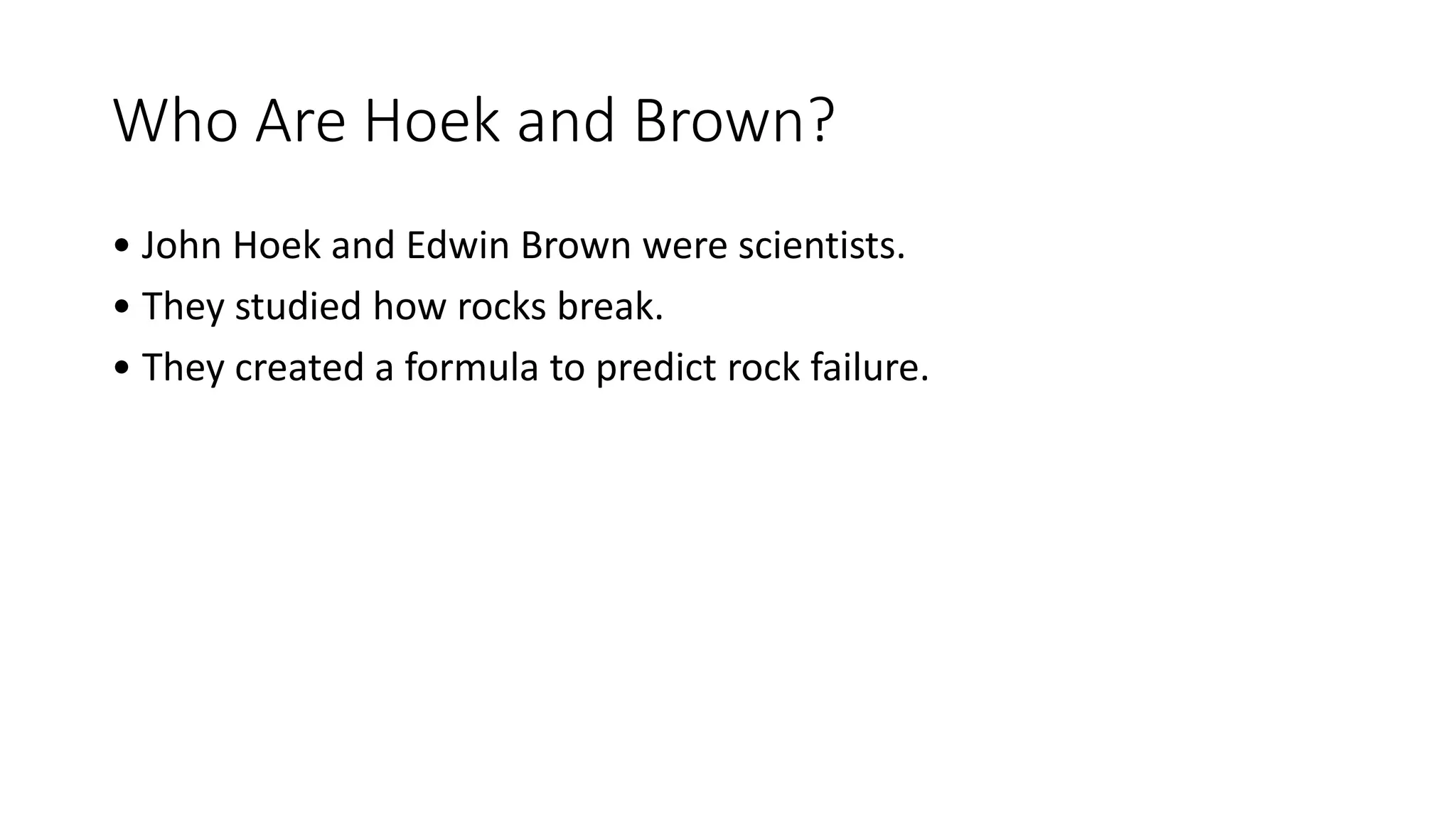 Mohr Coulomb and Hoek and Brown Failure Criteria | PPTX
