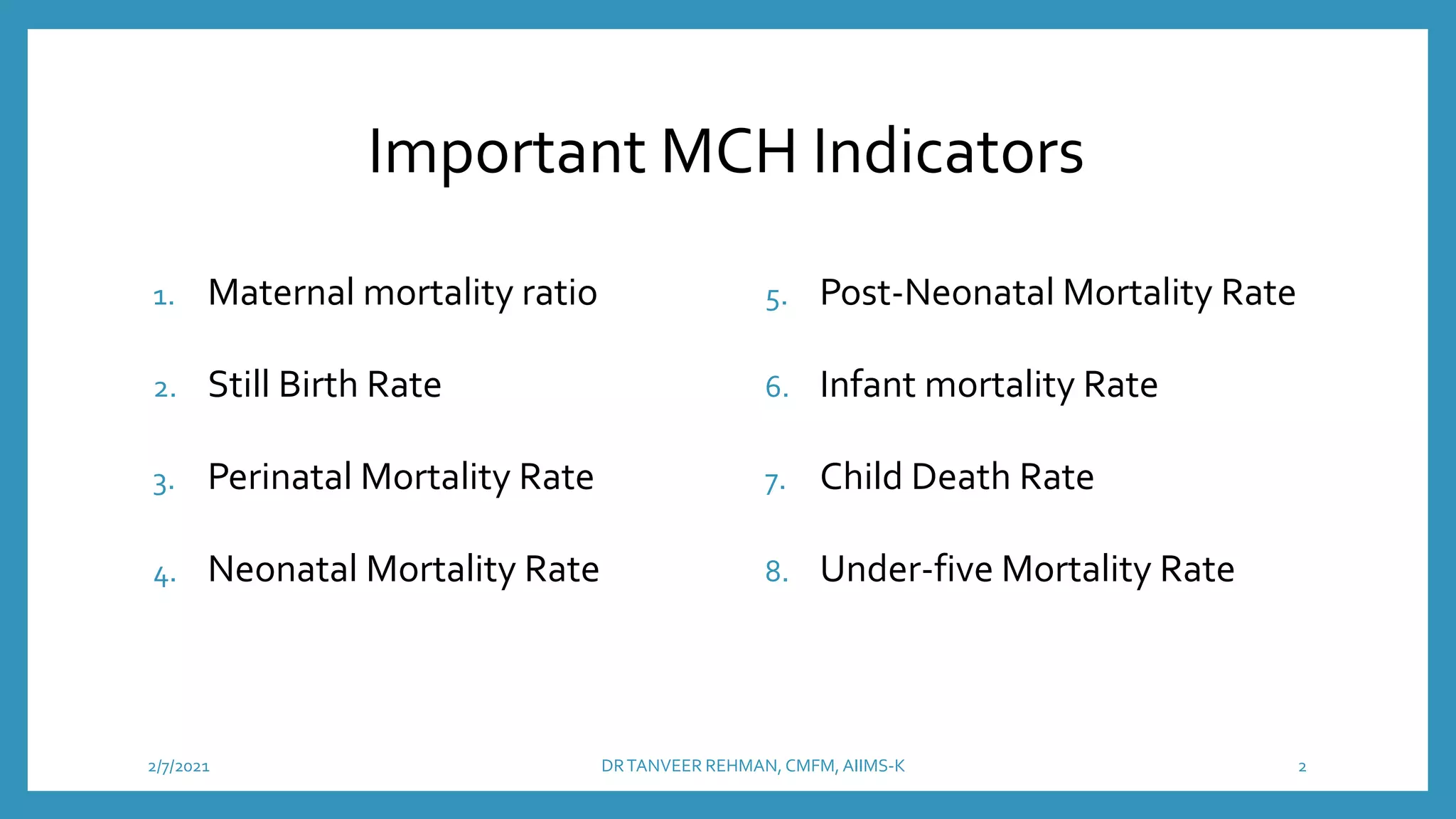 MCH Care Indicators | PPTX