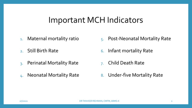 MCH Care Indicators | PPTX