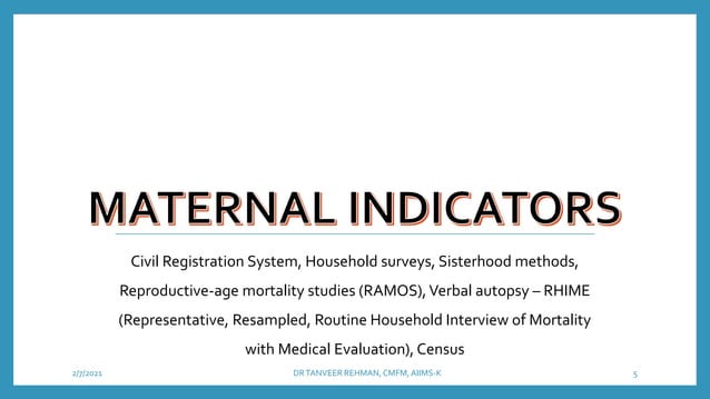 MCH Care Indicators | PPTX