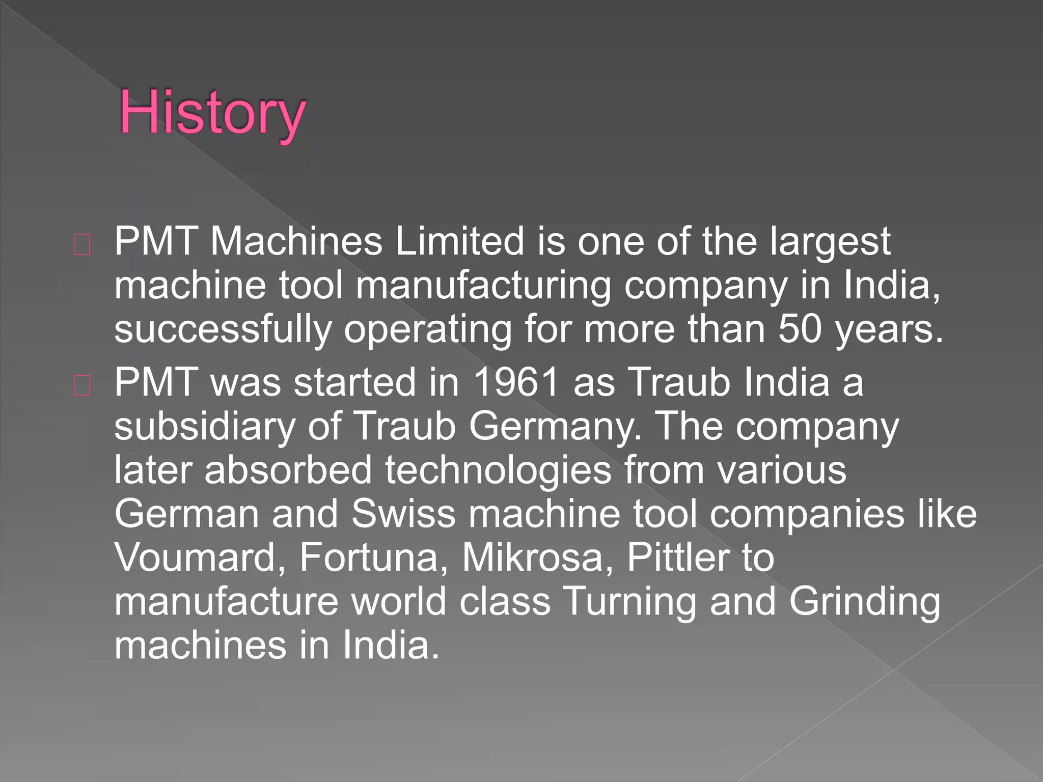 Mchining tool industryPMT | PPT