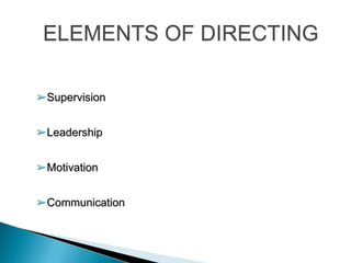 Mcie (directing and controlling ppt) | PPTX