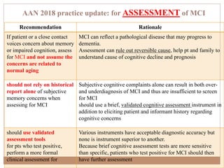 MCI practice update 2018 | PPTX | Brain and Nervous System Disorders ...