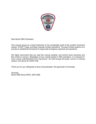 MCI Drill Standard Operating Guidelines 2008 | PDF