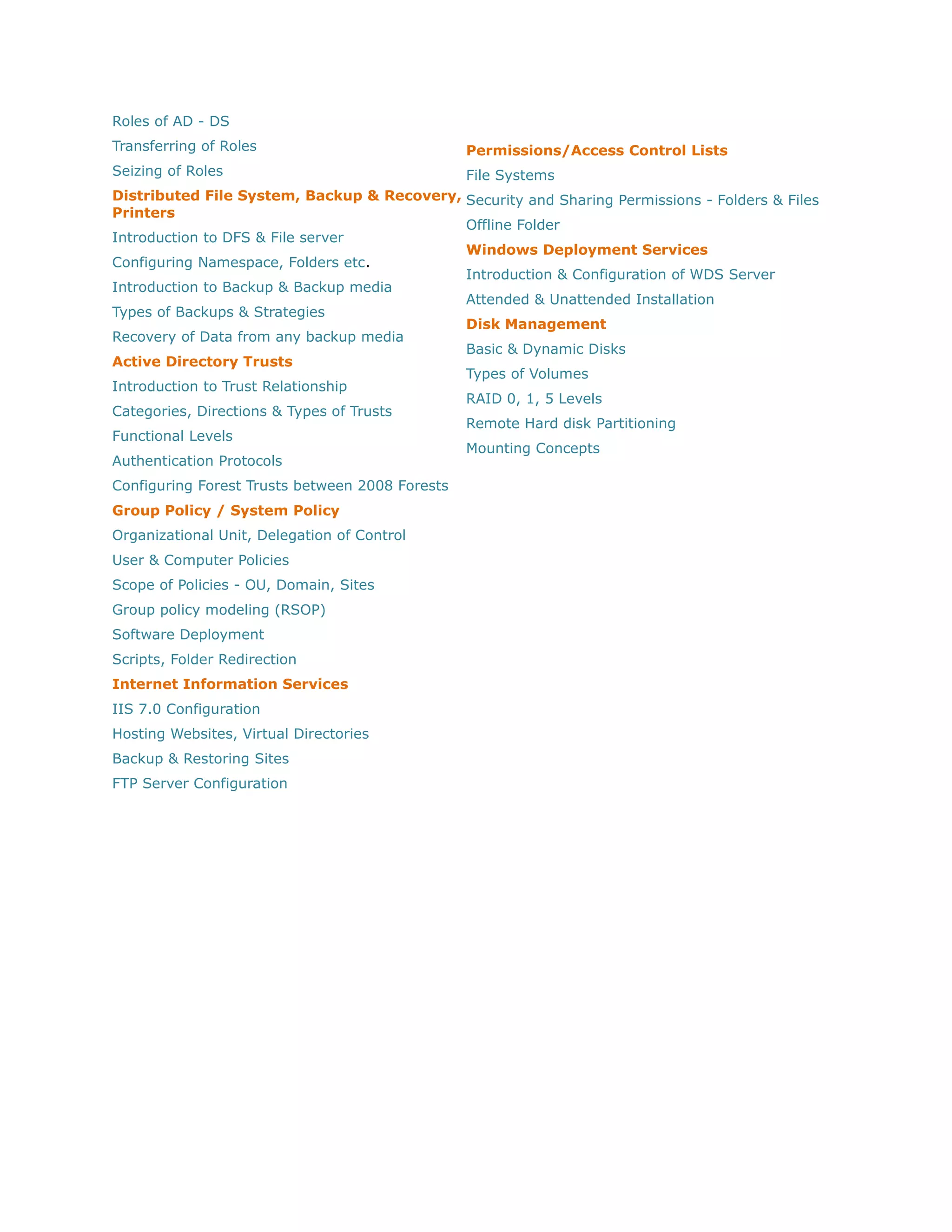 MCITP Training | RTF | Computer Networking | Computing