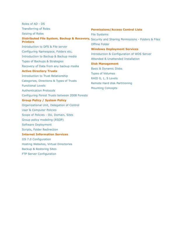 MCITP Training | RTF | Computer Networking | Computing