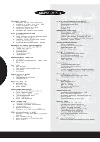 Mcitp course details | PDF | Operating Systems | Computer Software and Applications