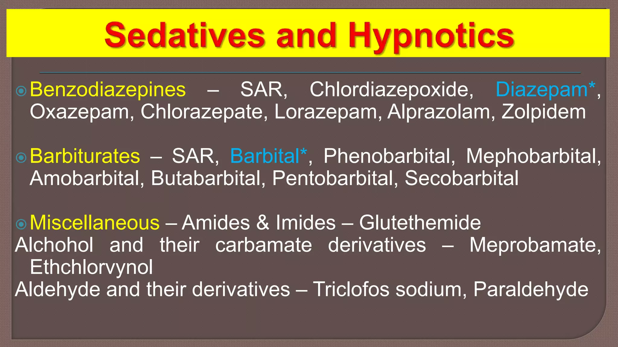 Med chem hypnotics and sedatives | PPTX