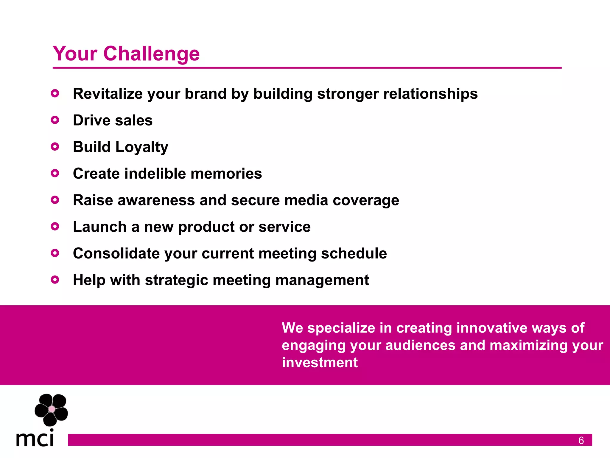 MCI - Meetings & Events Expertise | PPT