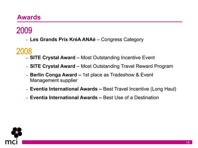 MCI - Meetings & Events Expertise | PPT