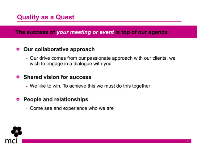 MCI - Meetings & Events Expertise | PPT