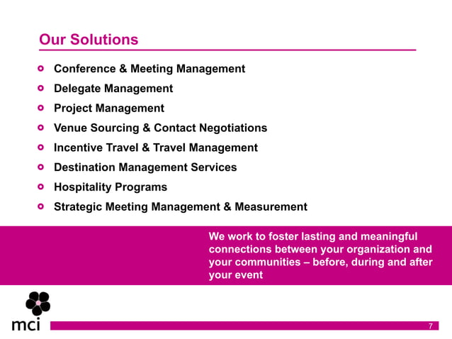 MCI - Meetings & Events Expertise | PPT