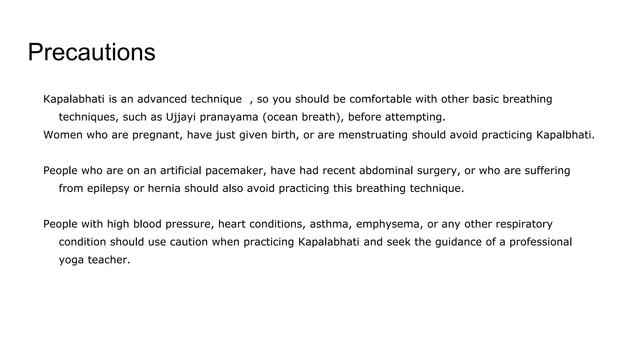 Kapalabhati pranayama (skull purification) | PPTX