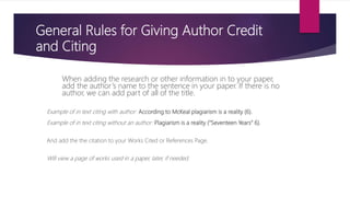 Basic Citation: Avoiding Plagiarism_fall 2018 | PPTX