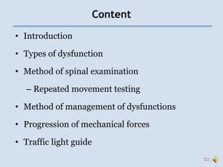 McKenzie approach July 12.power point presentation | PPTX