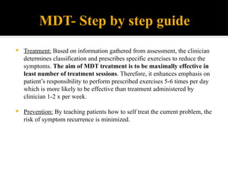 Mckenzie concept manual therapy in physiotherapy | PPTX